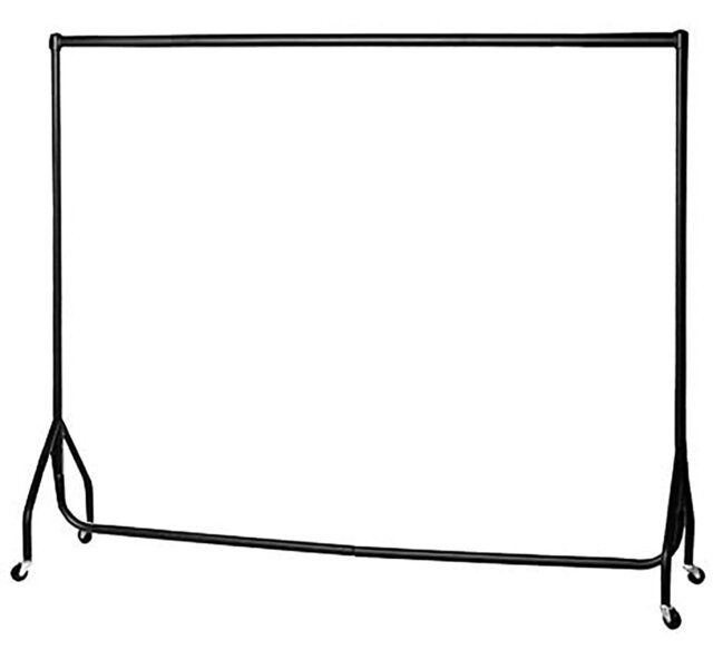180cm Long x 150cm Tall Heavy Duty Rolling Clothes Rail Garment Storage ...