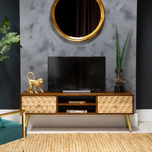 Dakota Solid Mango Wood Large Tv Unit by Wayfair | ufurnish.com