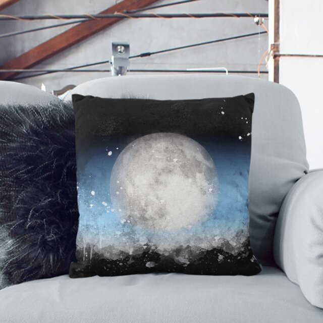 The Moon Above Paint Splash Cushion with Filling by Wayfair | ufurnish.com