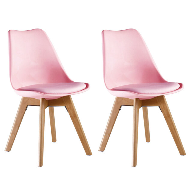 Thomasin Modern Scandinavian Minimalist Dining Chairs with Faux Leather ...