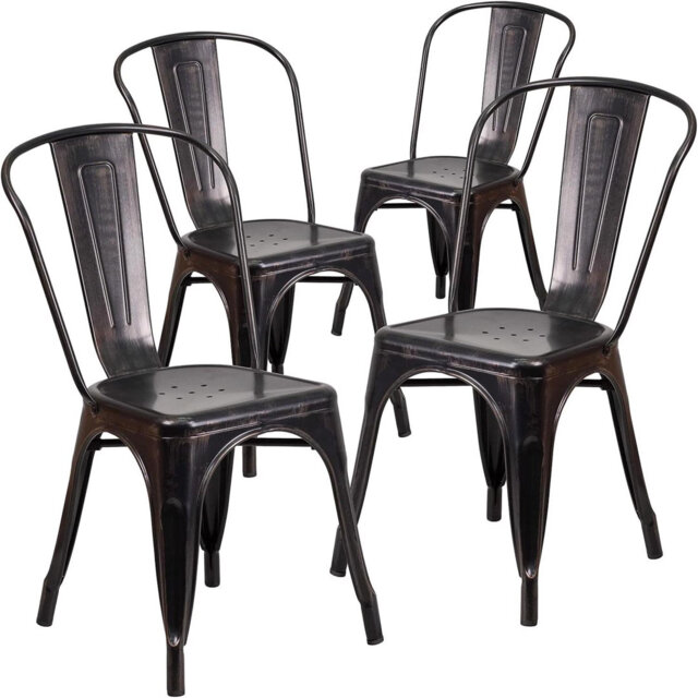 Luke Industrial Style Dining Chair - Modern Galvanised steel by Wayfair ...