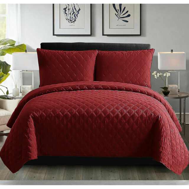 Quilted Inspiration Bedspread Embossed Bedding Set Bed Throw by Wayfair ...