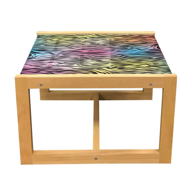 Zebra Print Coffee Table, Colorful Zebra Pattern Animal Wilderness ...