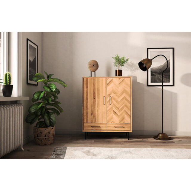 Shafeen 2 Drawer 97Cm W Solid Wood Combi Chest by Wayfair | uFurnish.com