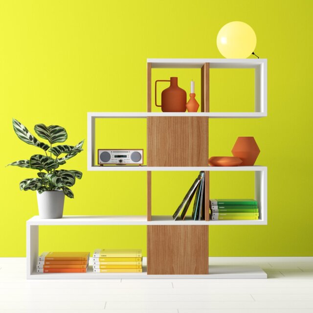 Karlin Geometric Bookcase Bookshelf Shelving Unit by Wayfair | ufurnish.com