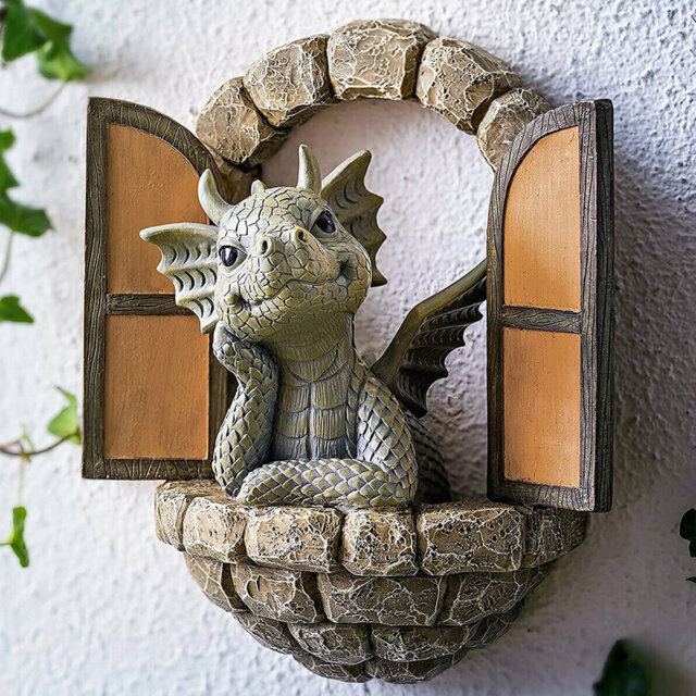 Courtyard Dragon Sculpture Wall Decoration by Wayfair | uFurnish.com