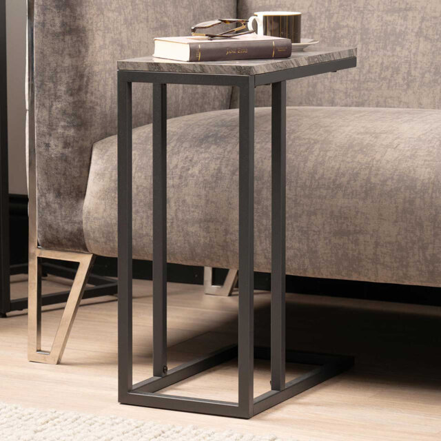 Aubra 60cm Metal C Shape Sofa Side Table for Living Room Furniture ...