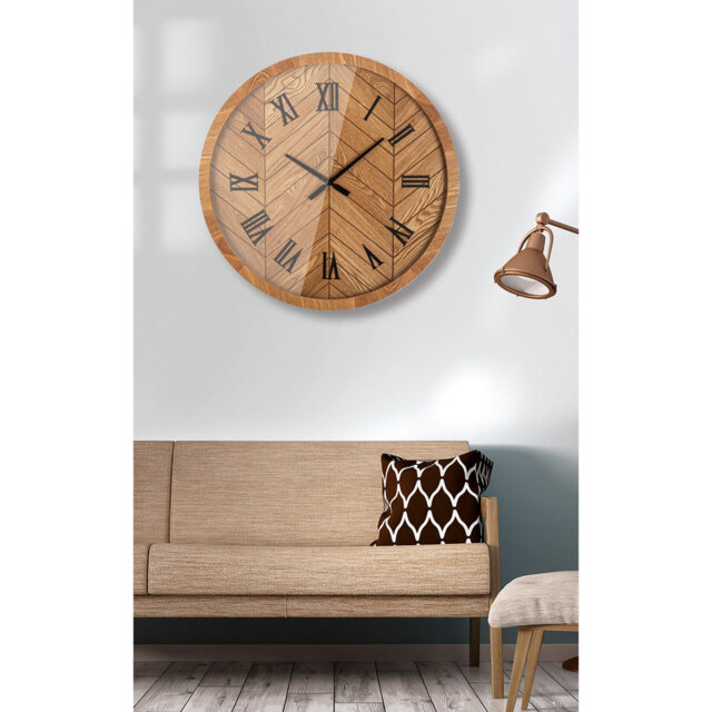 Wooden brown wall clock, height 70cm by Wayfair | ufurnish.com