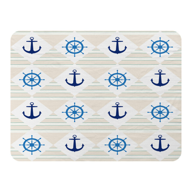 Scheer Nautical Elements Striped Background Designer Blanket by Wayfair ...