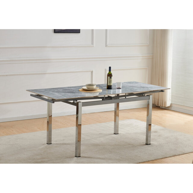 Piccolo 4-Seater Grey Sintered Stone Dining Table by Wayfair | ufurnish.com