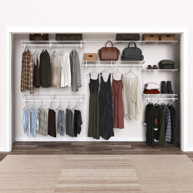 Adjustable ShelfTrack 6 Shelf Wardrobe System and Clothes Rail Storage ...