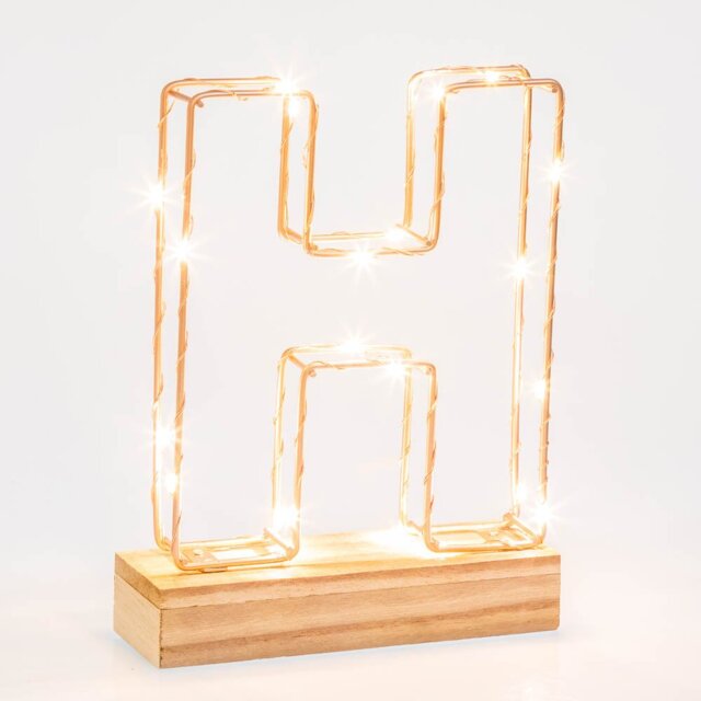 Light Up Letter - Personalised Initial Copper Letter Light LED Alphabet ...