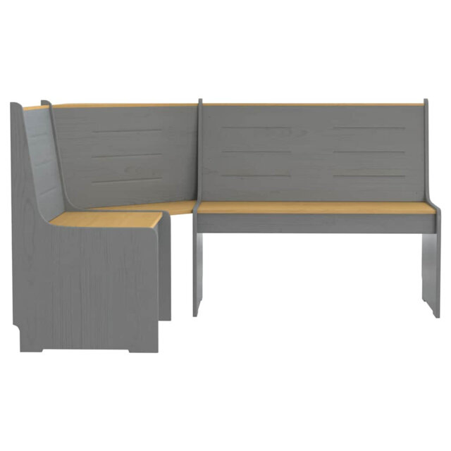 Solid Pine Wood Corner Bench With Backrest – Reversible Left Or Right ...