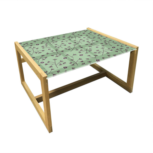 Floral Coffee Table, Botanical Layout Of Small Flowers Leaves And ...