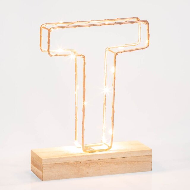 Light Up Letter - Personalised Initial Copper Letter Light LED Alphabet ...