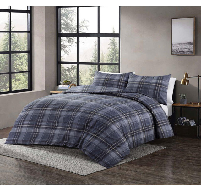Aceline Indigo Blue Reversible Duvet Cover Set by Wayfair | ufurnish.com