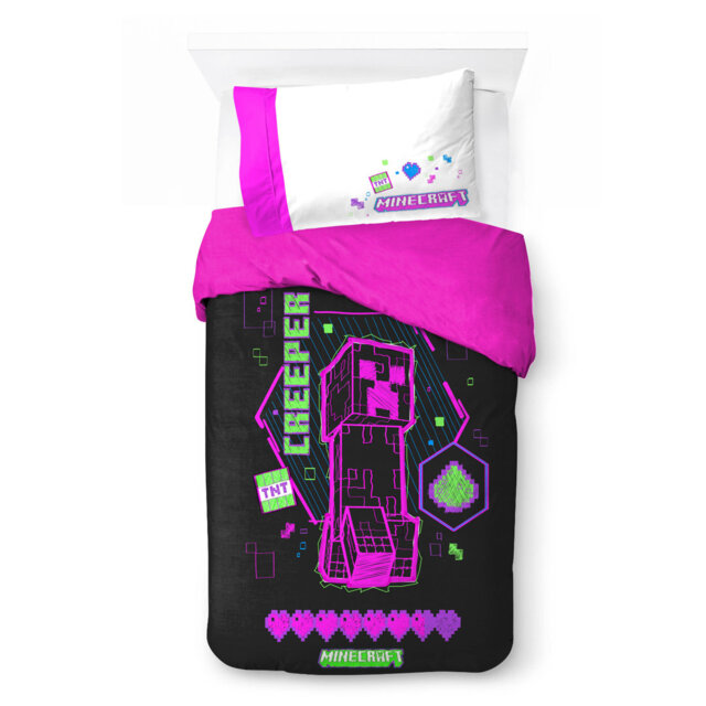 Minecraft Neon Creeper Single Duvet Cover Set by Wayfair | ufurnish.com