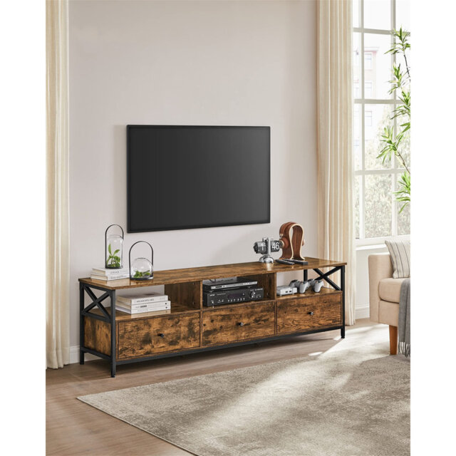 TV Stand, TV Cabinet For Up To 80 Inch TV, TV Table With 3 Drawers And ...