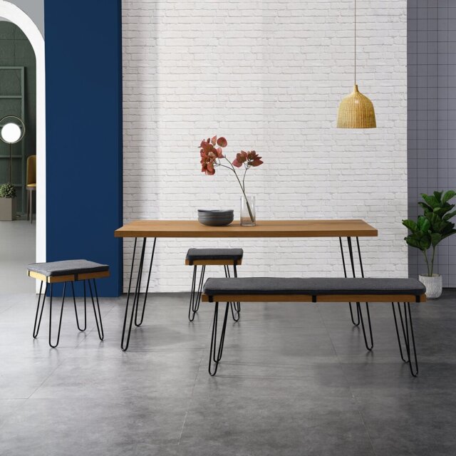 Valladares Dining Set with 2 Chairs and one Bench by Wayfair | ufurnish.com