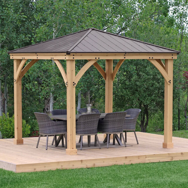 Alea-Jay 3m x 3m Solid Wood Pop-Up Gazebo by Wayfair | ufurnish.com