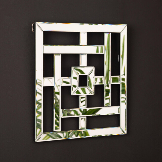 Geometric Mirrored Wall Art for Living Room, 40x40cm Modern Home Decor ...