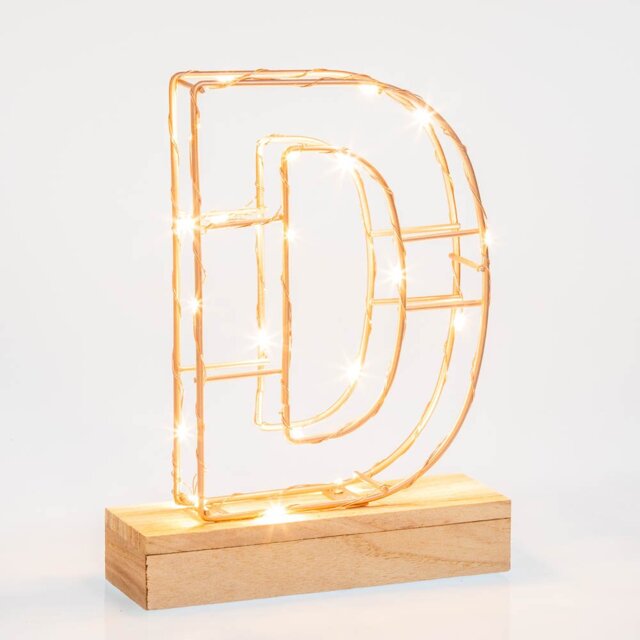 Light Up Letter - Personalised Initial Copper Letter Light LED Alphabet ...