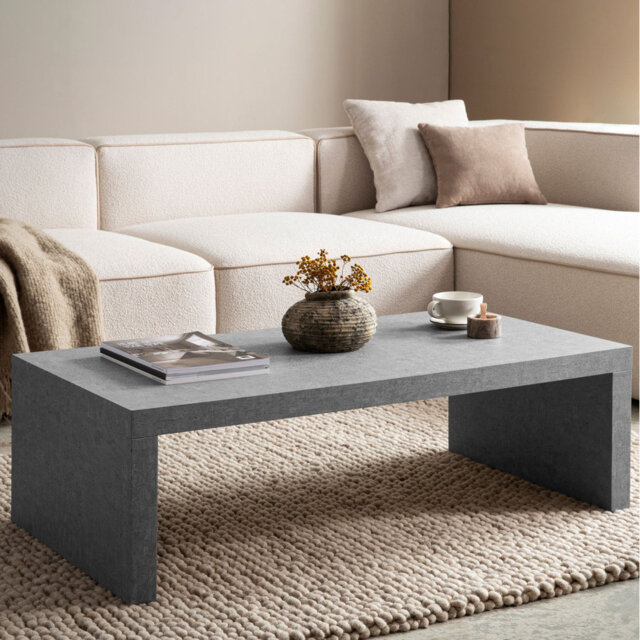 Coffee table gray 110 cm concrete look living room table sofa table ...