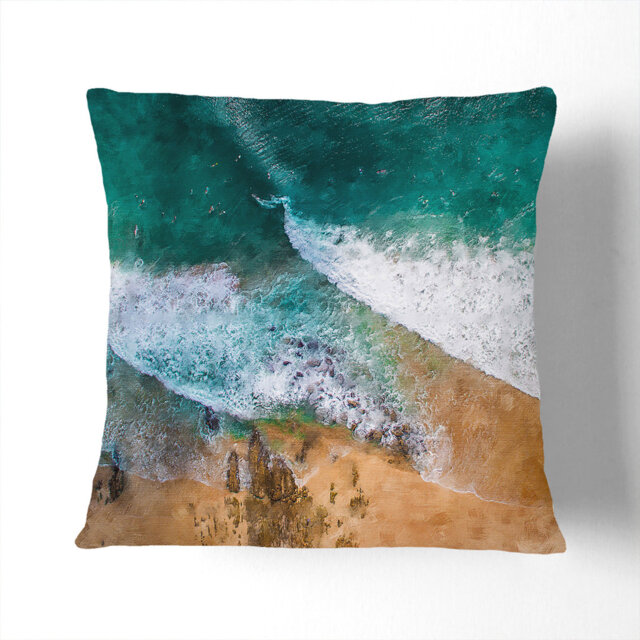 Snapper Rocks Beach in Australia Painting Scatter Cushion by Wayfair ...