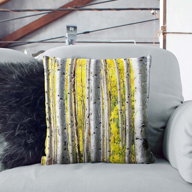 Birch Tree Forest Cushion with Filling by Wayfair | ufurnish.com
