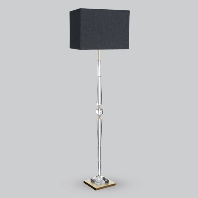 Alexandar 173 cm Clear Crystal Gold Floor Lamp Clock by Wayfair ...