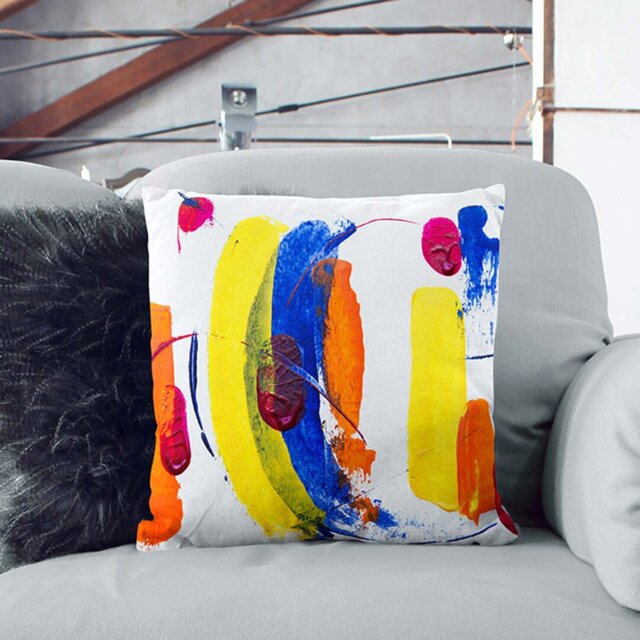Abstract Art Painting Vol.139 by S.Johnson Cushion with Filling by ...
