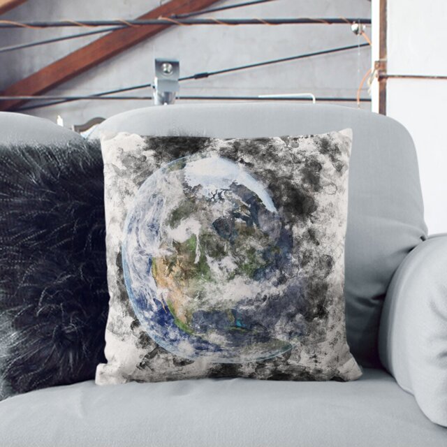 The Beauty of Planet Earth Watercolour Cushion with Filling by Wayfair ...
