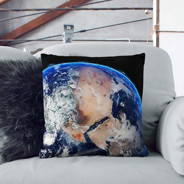 Eastern Hemisphere of Planet Earth Cushion with Filling by Wayfair ...