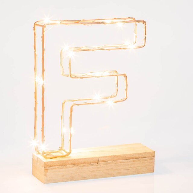 Light Up Letter - Personalised Initial Copper Letter Light LED Alphabet ...