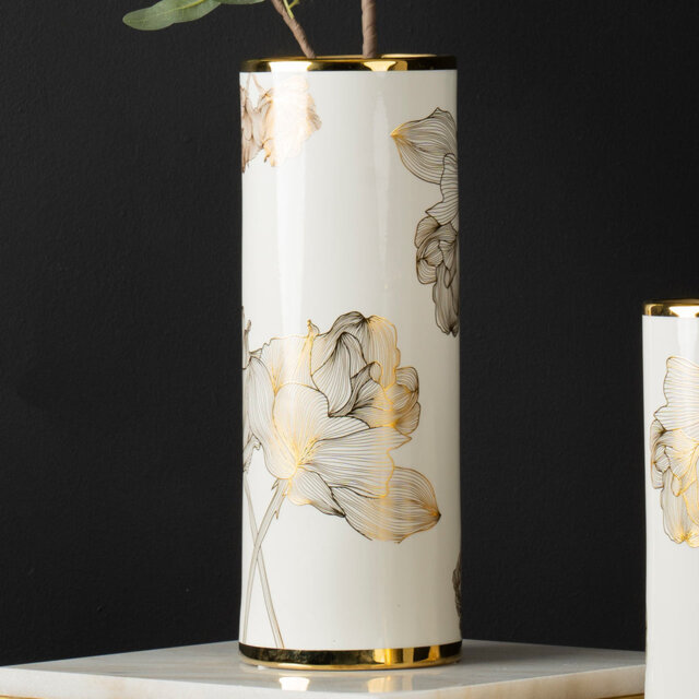 Classy Ceramic Vase for the Living Room, Floral Design Vase Decor by ...