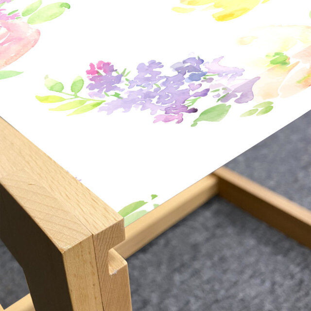Watercolor Coffee Table, Aquarelle Floral Drawing On Plain Backdrop ...