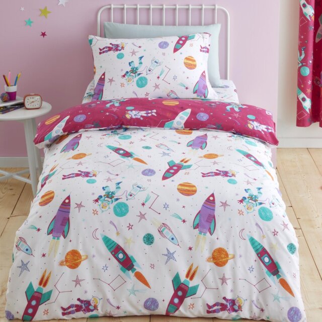 Super Sonic Girls Pink/Blue/Yellow 120 TC Reversible Duvet Cover Set by ...