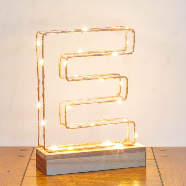 Light Up Letter - Personalised Initial Copper Letter Light LED Alphabet ...