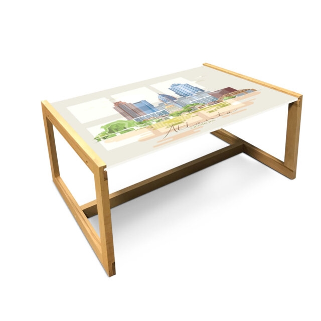 Georgia Coffee Table, Computer Graphics Of City, Acrylic Glass Center ...