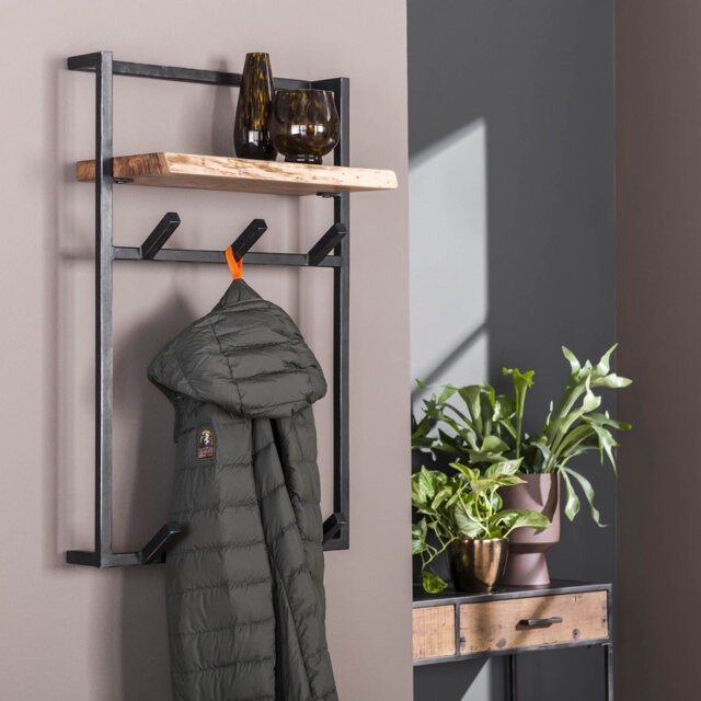 Steel 6 - Hook Wall Mounted Coat Rack with Storage by Wayfair ...