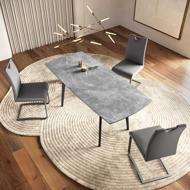 Vittoria Grey Matt Extending Ceramic Dining Table set by Wayfair ...