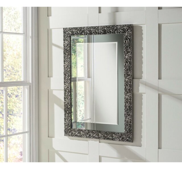 Framed Wood Wall Mounted Accent Mirror in Grey by Wayfair | ufurnish.com