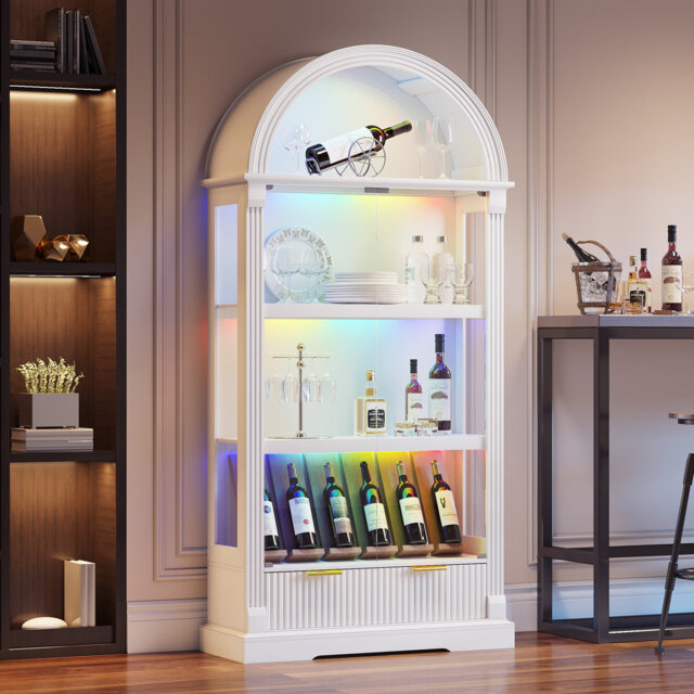 Freestanding Arch Display Cabinet With Dazzles Led Light And Motion ...