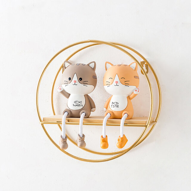 Circular metal frame wooden board wall-mounted shelf by Wayfair ...