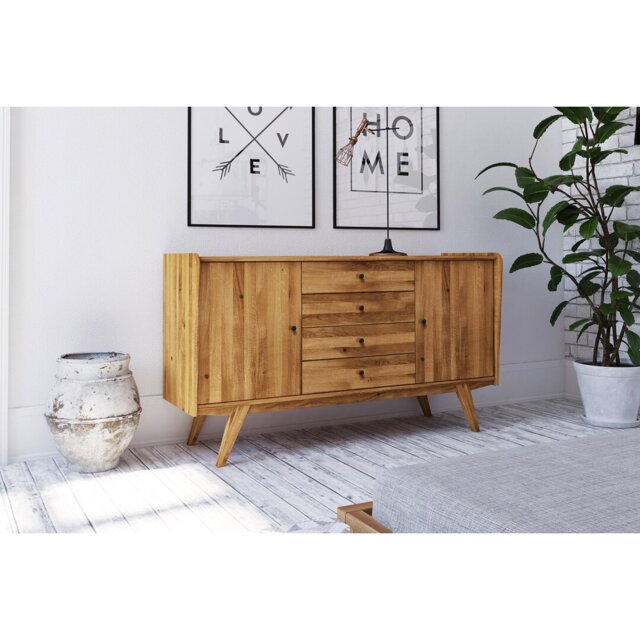 Gile 160 Cm Wide 4 Drawer Solid Wood Sideboard by Wayfair | ufurnish.com
