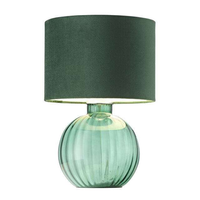 Mitzi Contemporary Ribbed Glass Table Lamp with Velvet Fabric Shade by ...