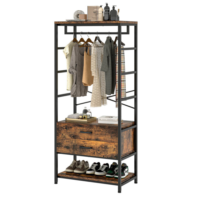 Hallway Coat and Shoe Storage, Industrial Hall Tree With 2-Drawer by ...