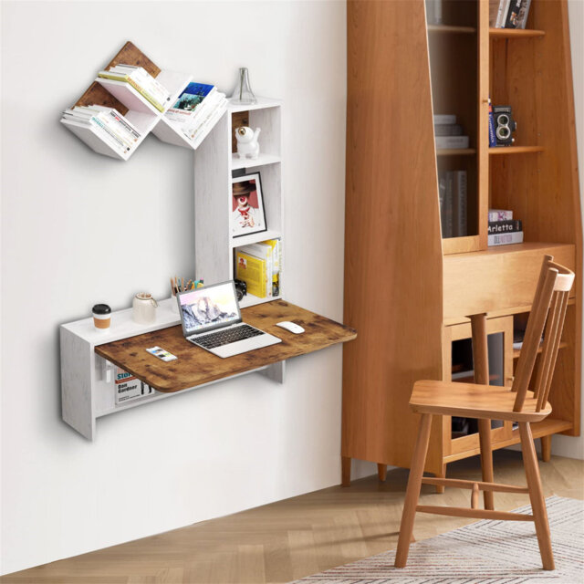 Folding Wall Mounted Drop Leaf Table, Foldable Desk With Moveable ...