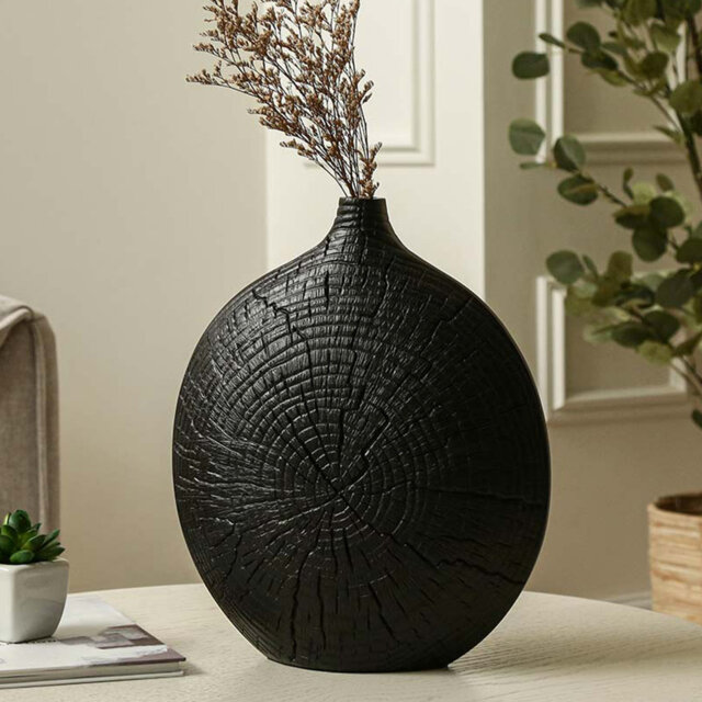 Darisley Handmade Matte Black Polyresin Vase for Living Room Decor ...