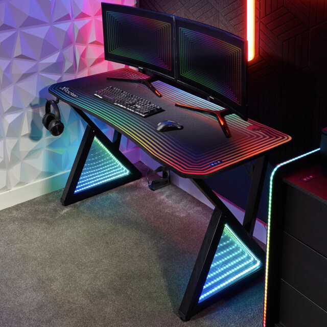 X Rocker Infinity RGB Gaming Desk with App Controlled Lights by Wayfair ...